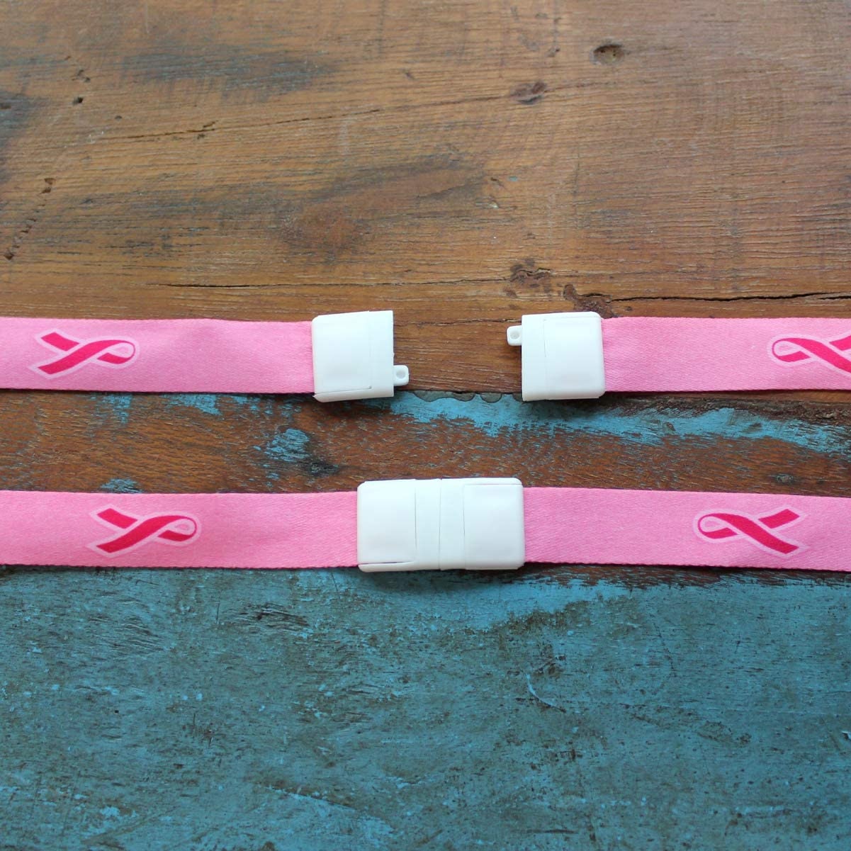 2 Breast Cancer Awareness Lanyards Cute Soft Pink Ribbon - Etsy