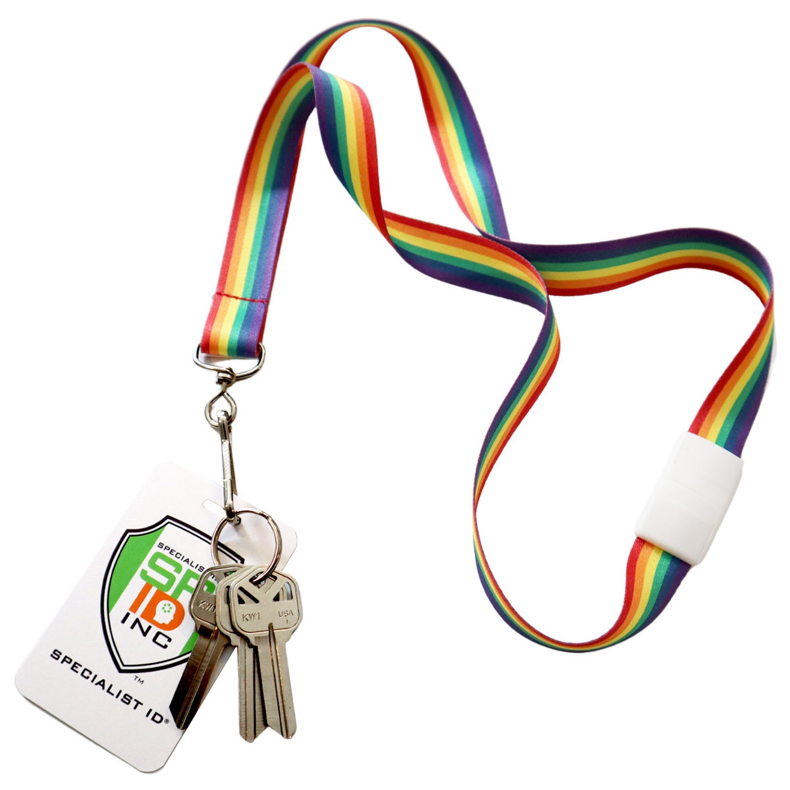 2 - Rainbow Pride Lanyard - Free Shipping - Cute, Silky Breakaway ...