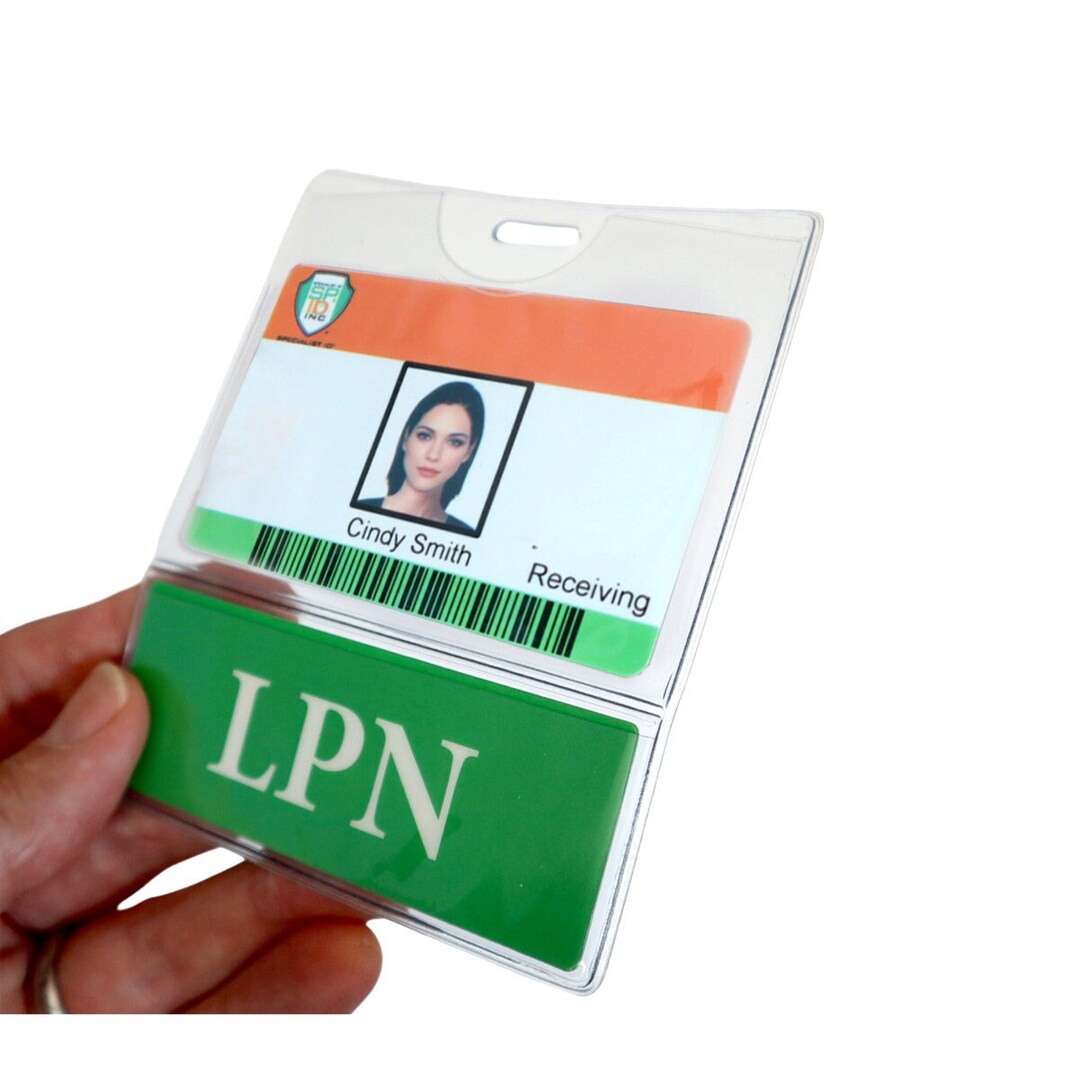 Horizontal CNA Badgebottom - 2 in 1 Vinyl Badge Buddy Sleeve With Nurse ...
