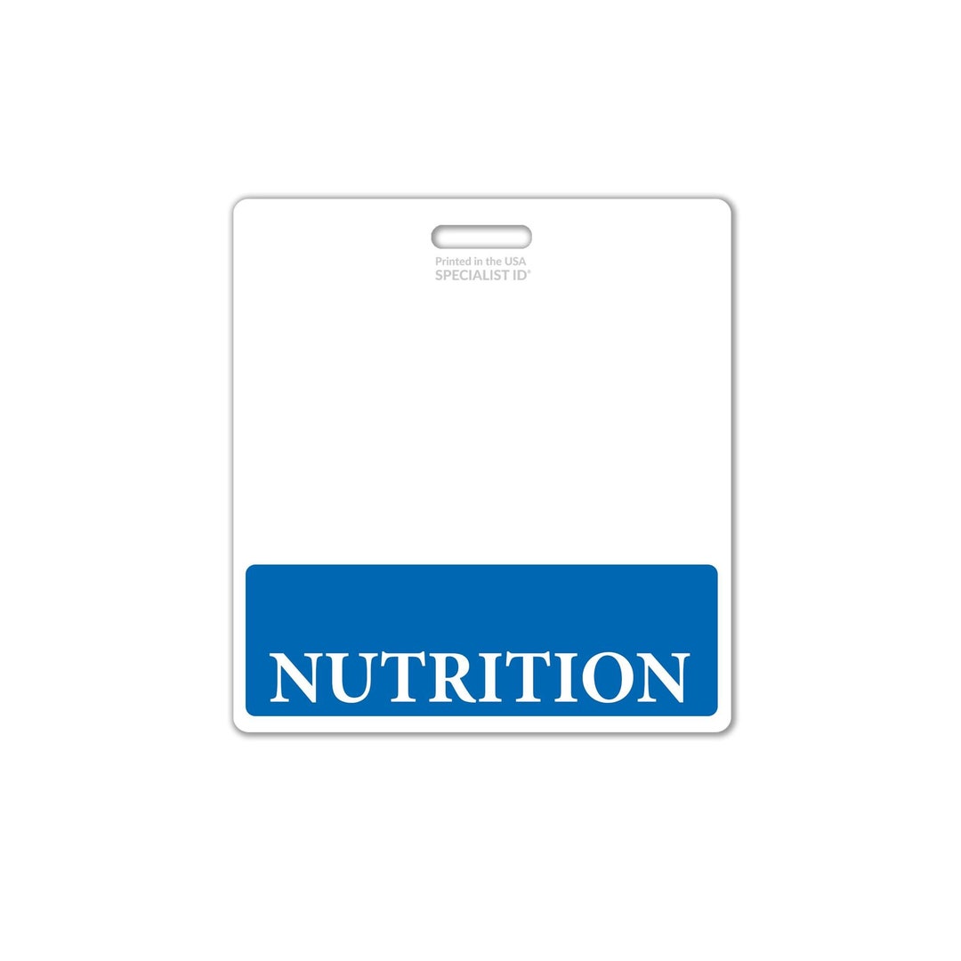 XL Badge Buddy Nutrition Horizontal - Free Ship! - Oversized ID Badge ...