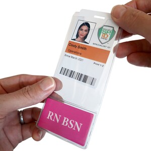 Vertical RN BSN Badgebottom I'd Holder Combo - 2 in 1 Vinyl Badge Buddy ...