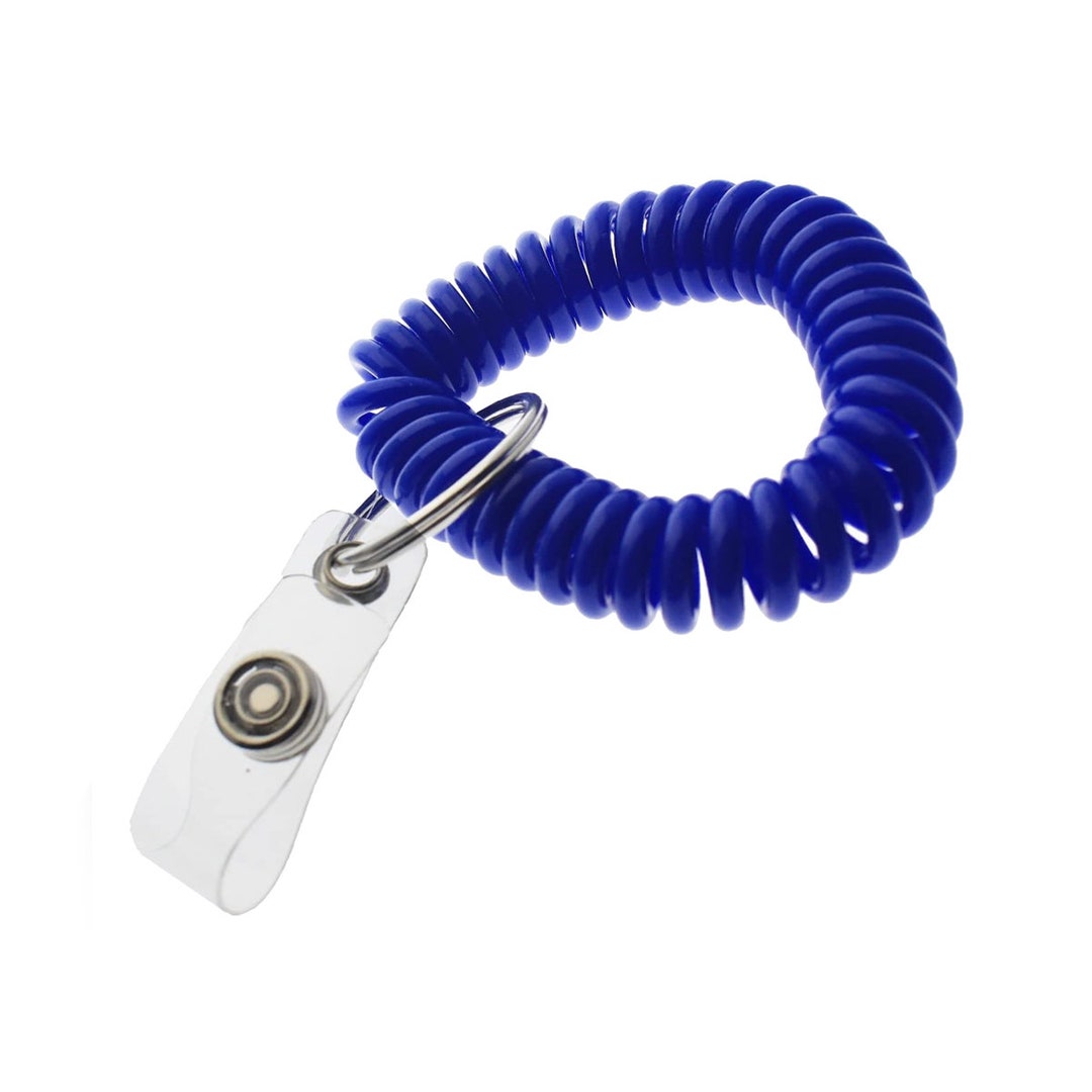 5 Pack - Wrist Coil Keychain With ID Badge Strap Clip - Stretchy ...