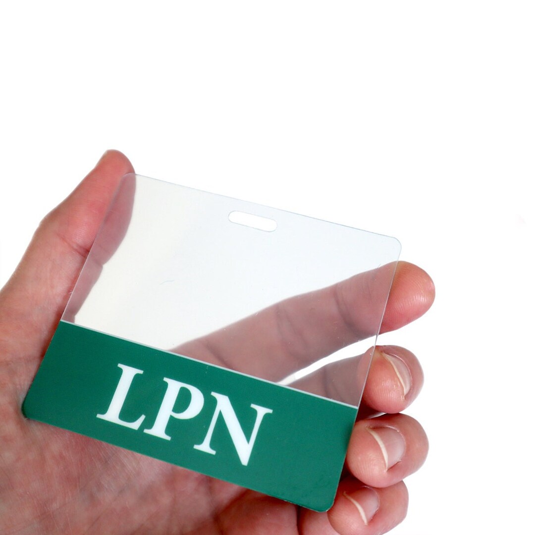 Clear LPN Badge Buddy Horizontal - Free Ship! Nurse ID Backer Card for ...