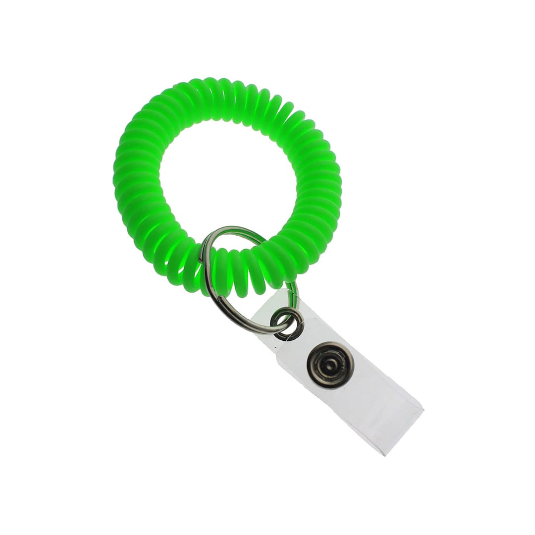 5 Pack - Wrist Coil Keychain With ID Badge Strap Clip - Stretchy ...