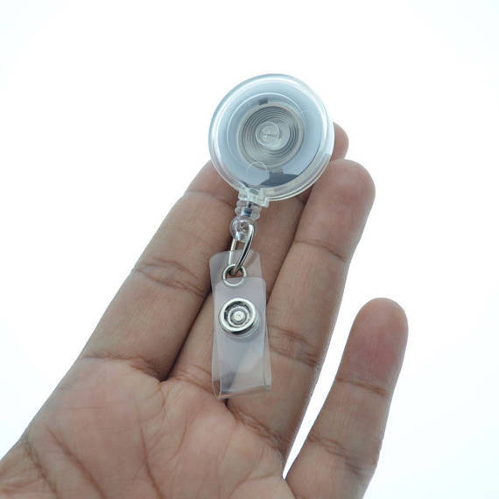 10 Clear Badge Reels Free Shipping SWIVEL Pinch Clip - Etsy