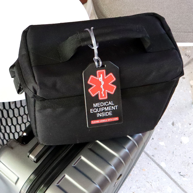 2 - Medical Luggage Bag Tags - CPAP Respiratory Equipment ID Alert Tag ...