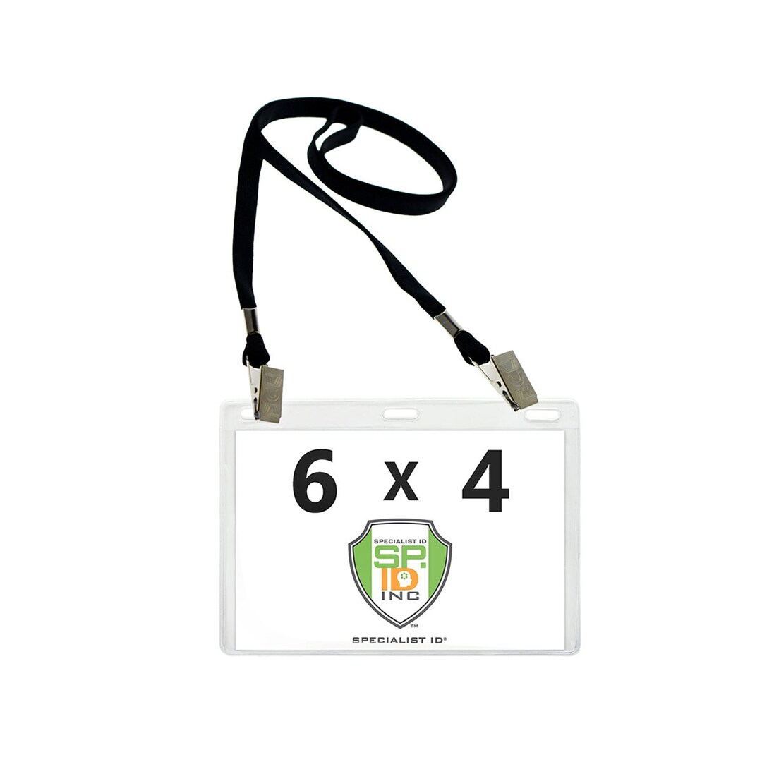 6x4 Badge Holders With Lanyards - Free Ship - 6 X 4 Horizontal Sleeves ...