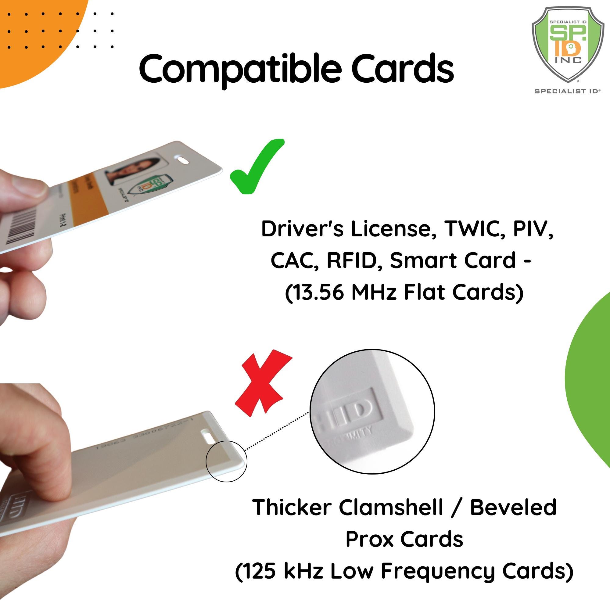 RFID Badge Holder - Dual-sided Smart Card Protector for CAC, TWIC, Piv ...