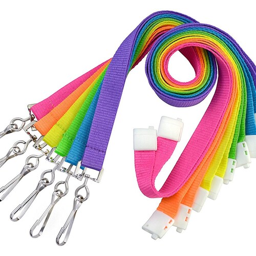 6 Pack Bright Neon Lanyards Free Ship Durable Vibrant & - Etsy