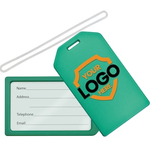 Bulk 10 Pack - Custom Luggage Tags - Add Your Logo, QR or Image ...