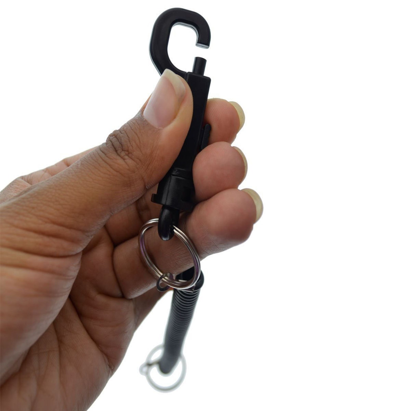 5 Pack Black Bungee Coil Cords With Key Chain Ring Free - Etsy