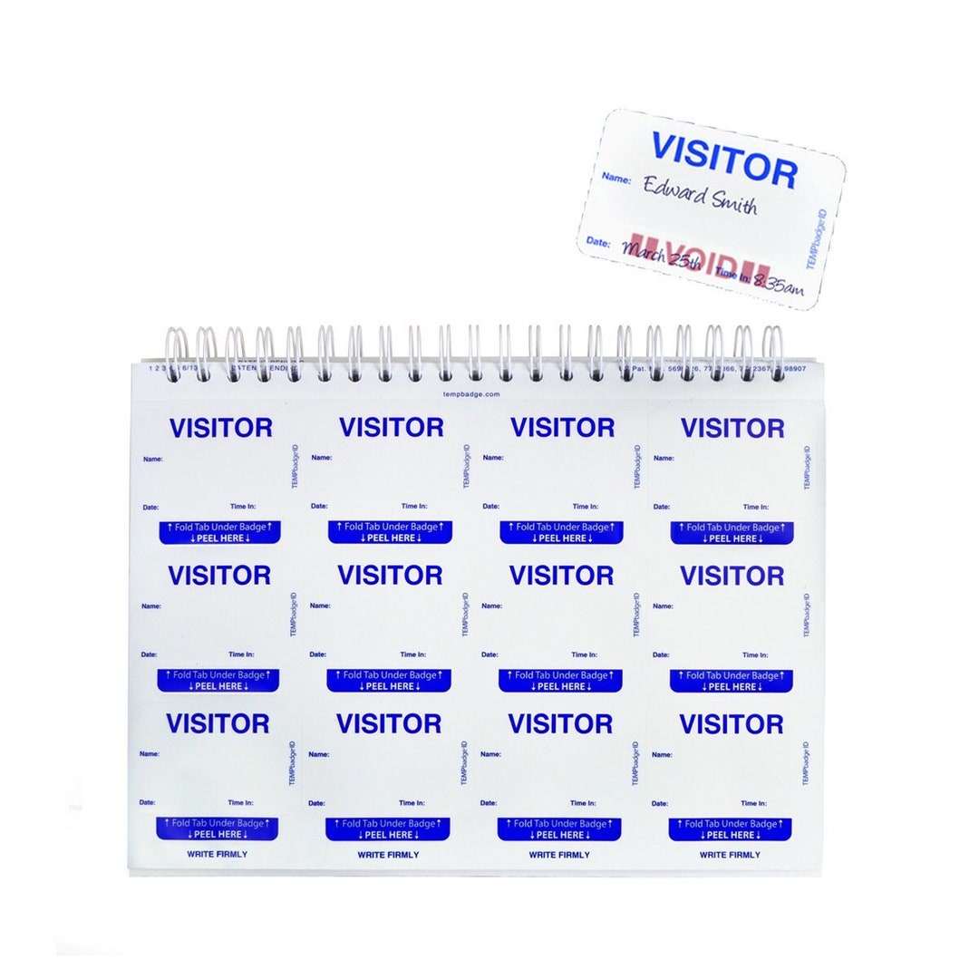 Visitor Badge Log Book - Free Ship! - Self Expiring Visitor Name Badges ...
