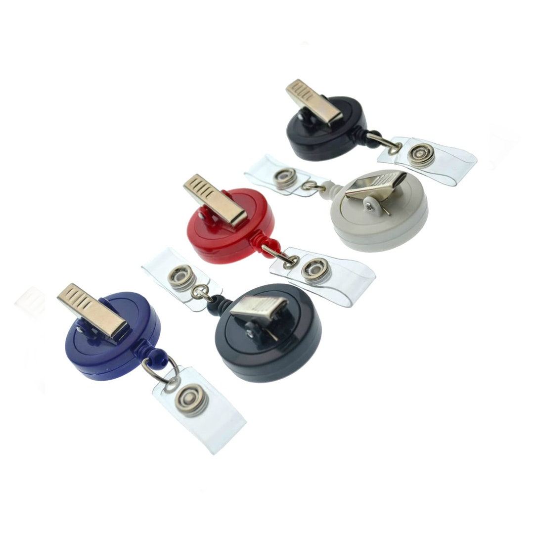 15 Badge Reels - SWIVEL Pinch Clip ( 360 Alligator) Retractable ID ...