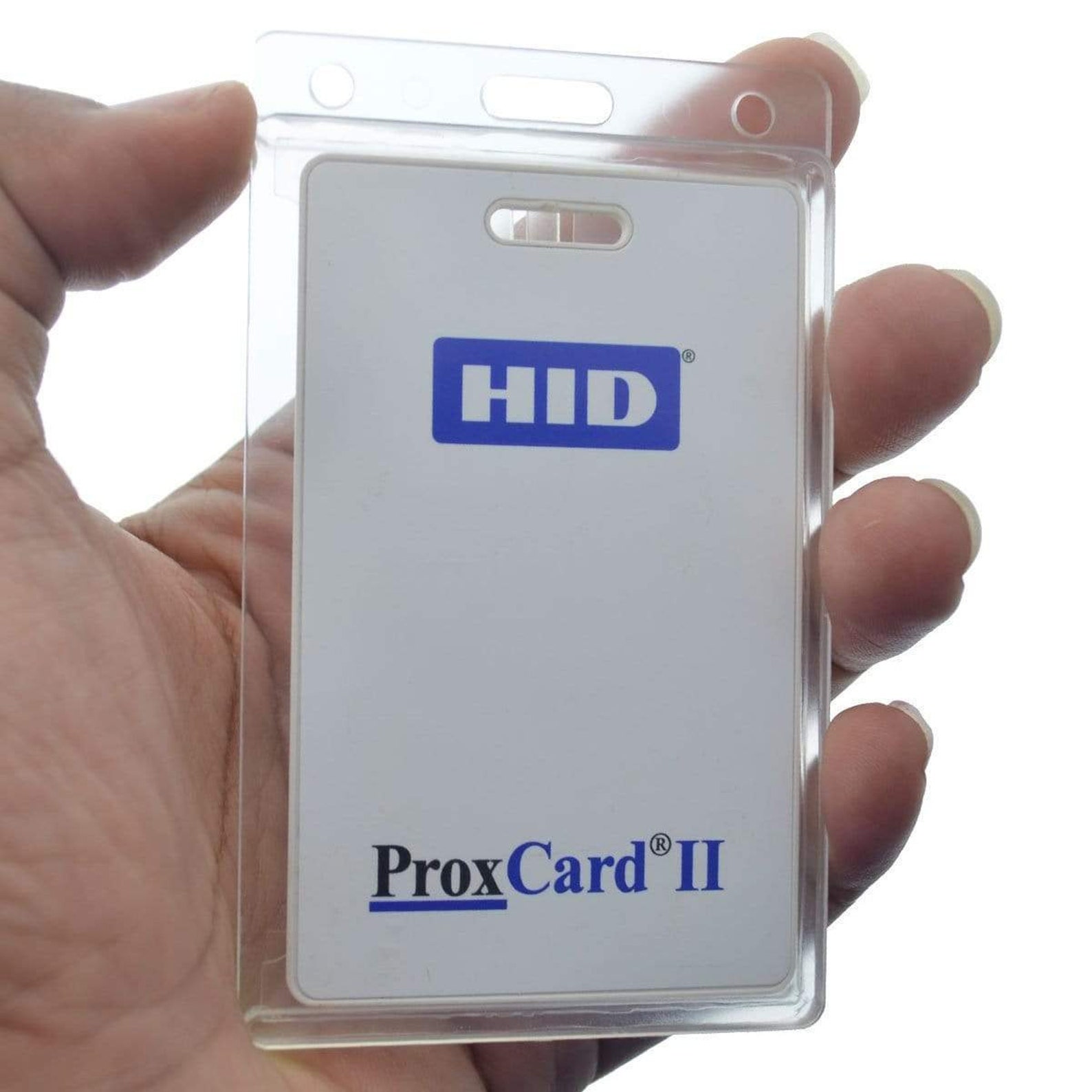 10 Pack - Clear Rigid Hard Plastic ID Badge Holder - Vertical ID Card ...