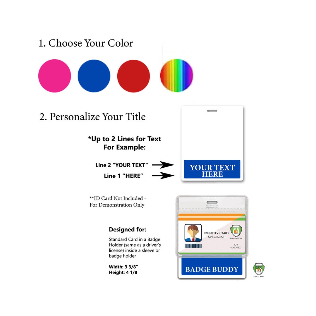 Bulk Custom Badge Buddy XL - Horizontal Oversized Badge Backer for ...