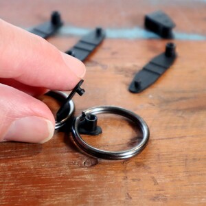 5 Black Plastic Keyring Connectors - Free Ship! ID Badge Holder or ...