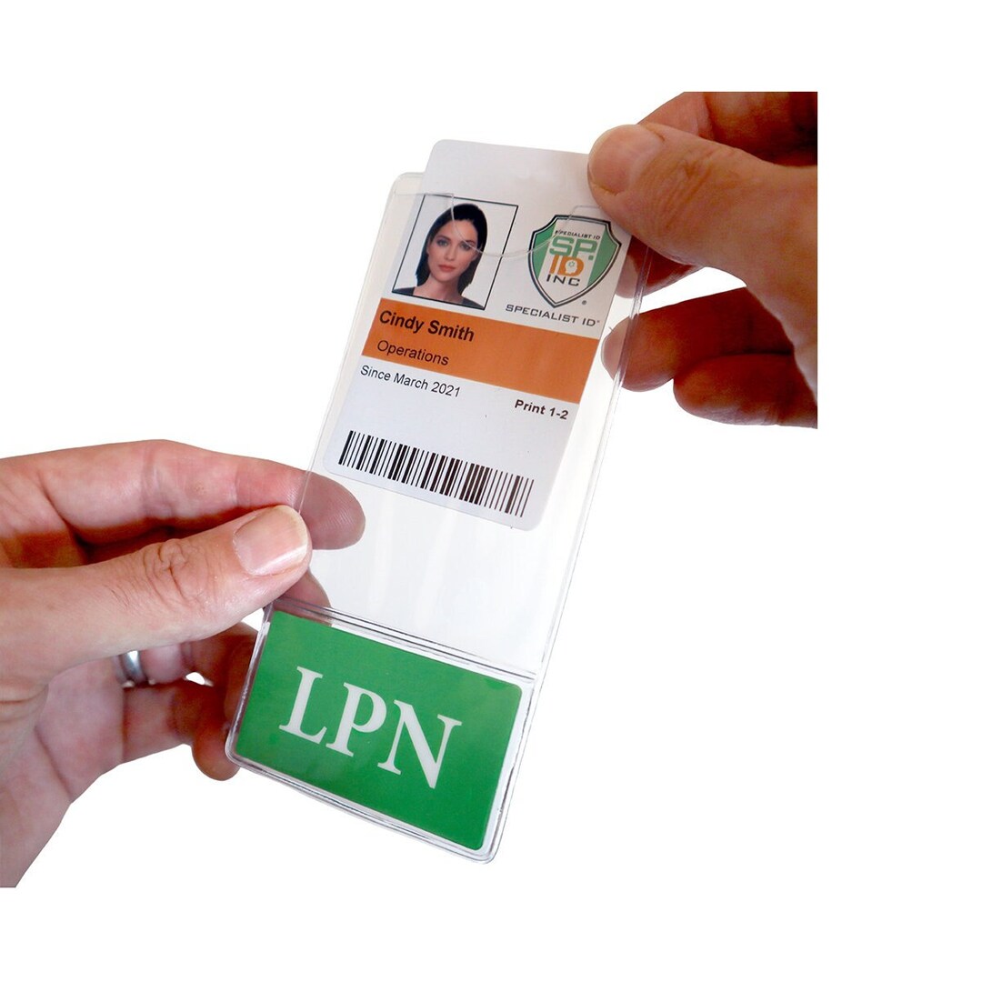 Vertical LPN Badgebottom ID Holder Combo - 2 in 1 Vinyl Badge Buddy ...