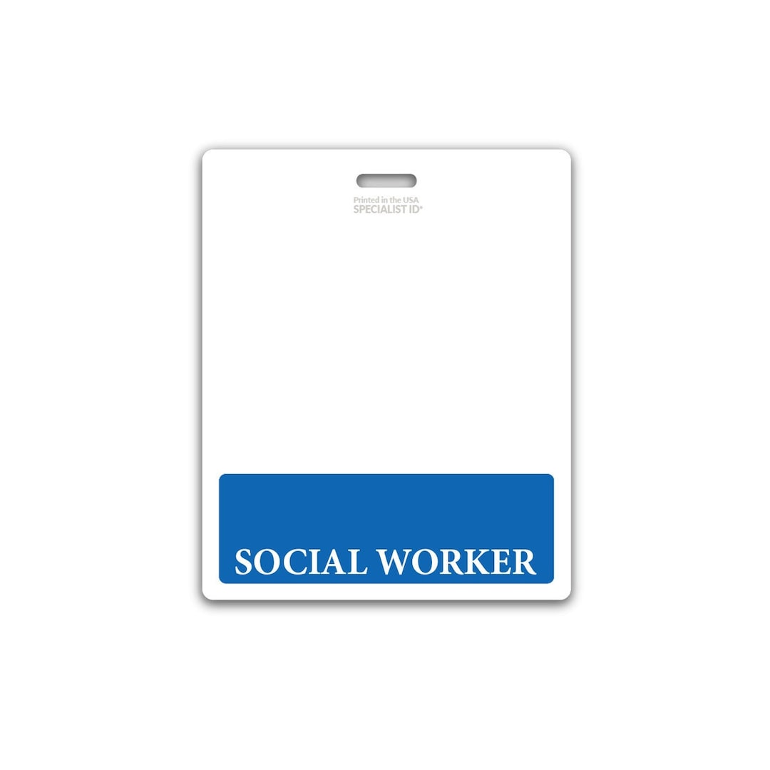 XL Social Worker Badge Buddy Horizontal - Free Shipping! - Oversized ID ...