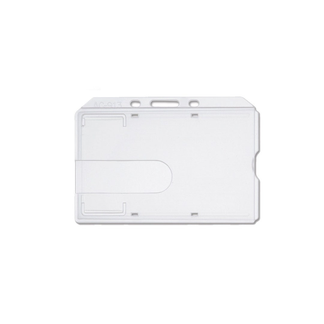 Clear Hard Plastic Badge Holder - Horizontal Side Load Rigid ID Case ...