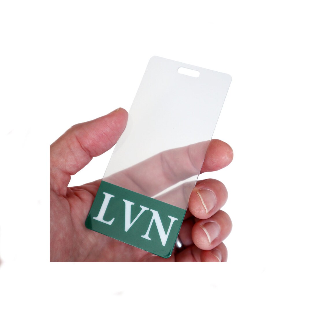 Clear LVN Badge Buddy Vertical - Free Ship! Hospital & Nurse ID Backer ...