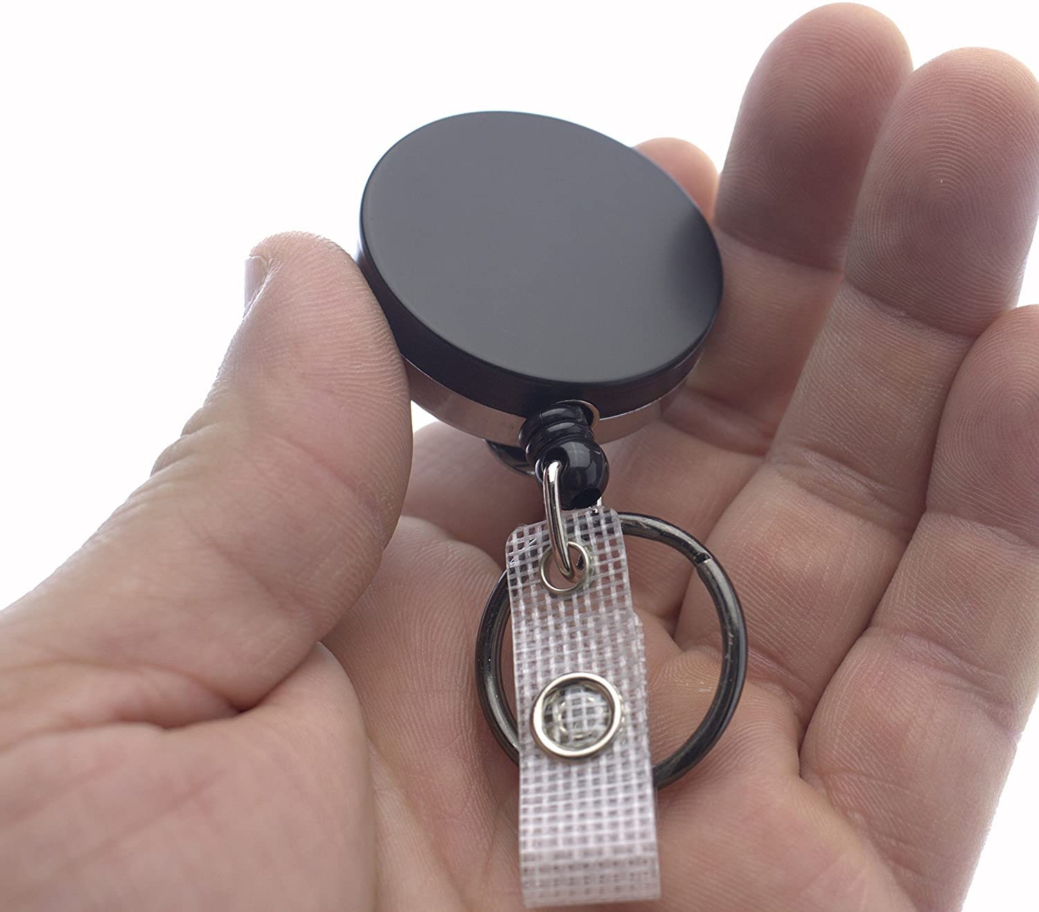 2 Heavy Duty Black Metal Badge Reels - Free Shipping!! - Retractable ID ...