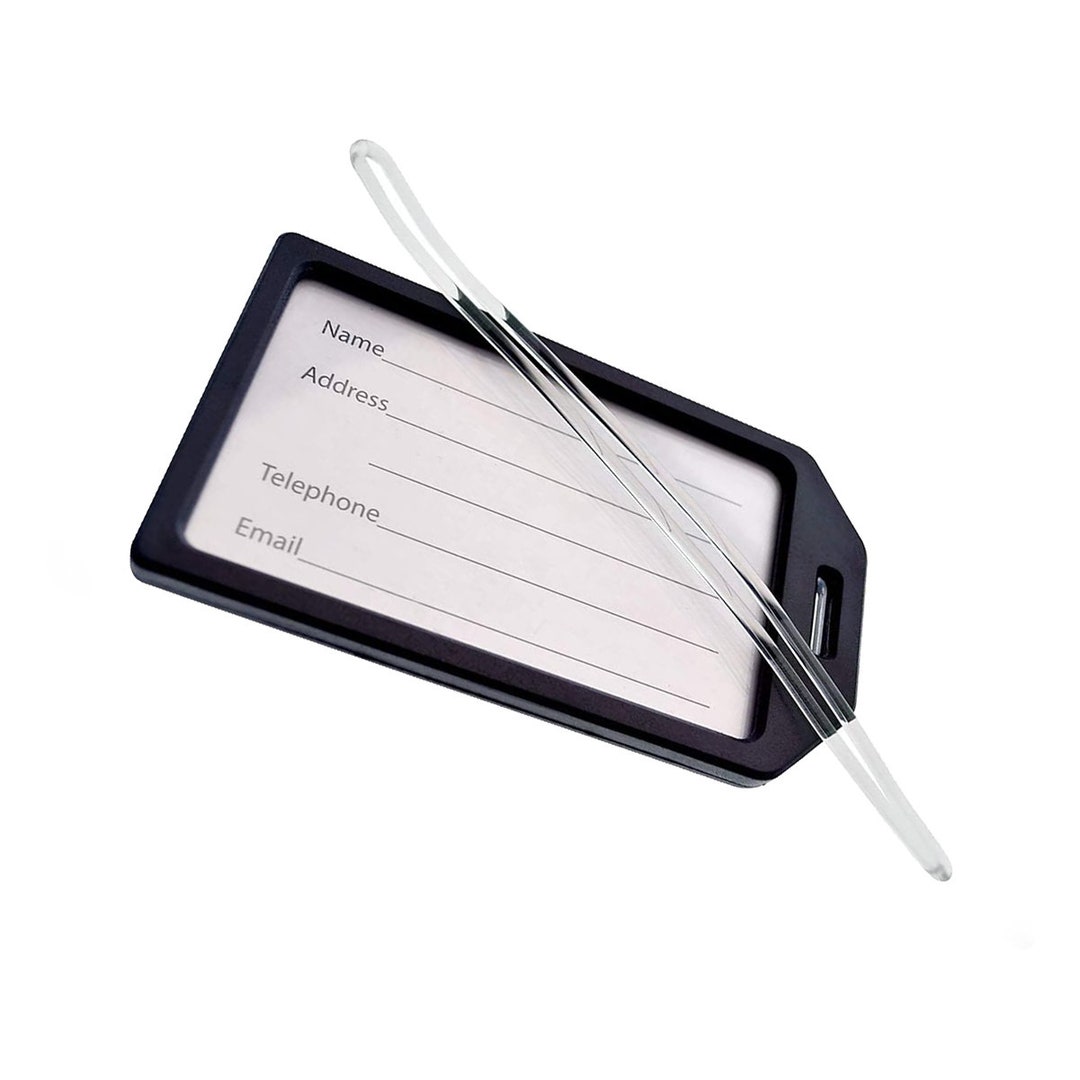 10 Pack - Rigid Luggage Tag Holders - Travel Bag Tags With 6" Worm ...