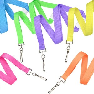6 Pack Bright Neon Lanyards - Free Ship! Durable, Vibrant & Cute ID ...