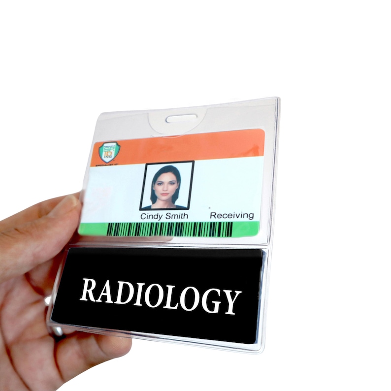 Horizontal Radiology Badgebottom - 2 in 1 Vinyl Badge Buddy Sleeve With ...