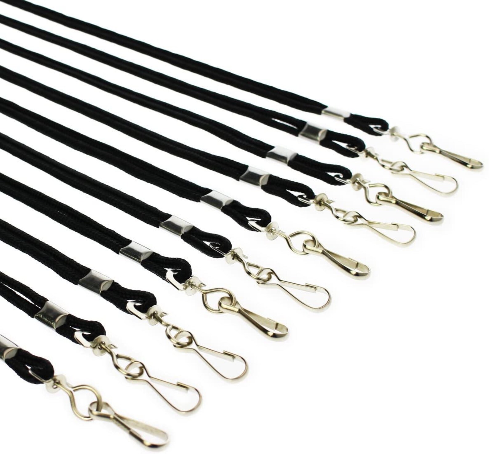 10 Pack Lot Black Round ID Lanyards With Metal Swivel Hook - Etsy