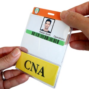 CNA Badgebottom - Horizontal 2 in 1 Vinyl Badge Buddy Sleeve With Nurse ...