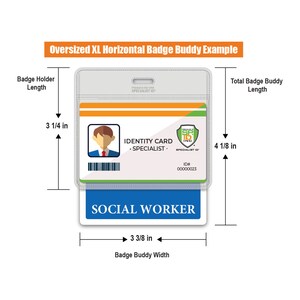 XL Social Worker Badge Buddy Horizontal - Free Shipping! - Oversized ID ...