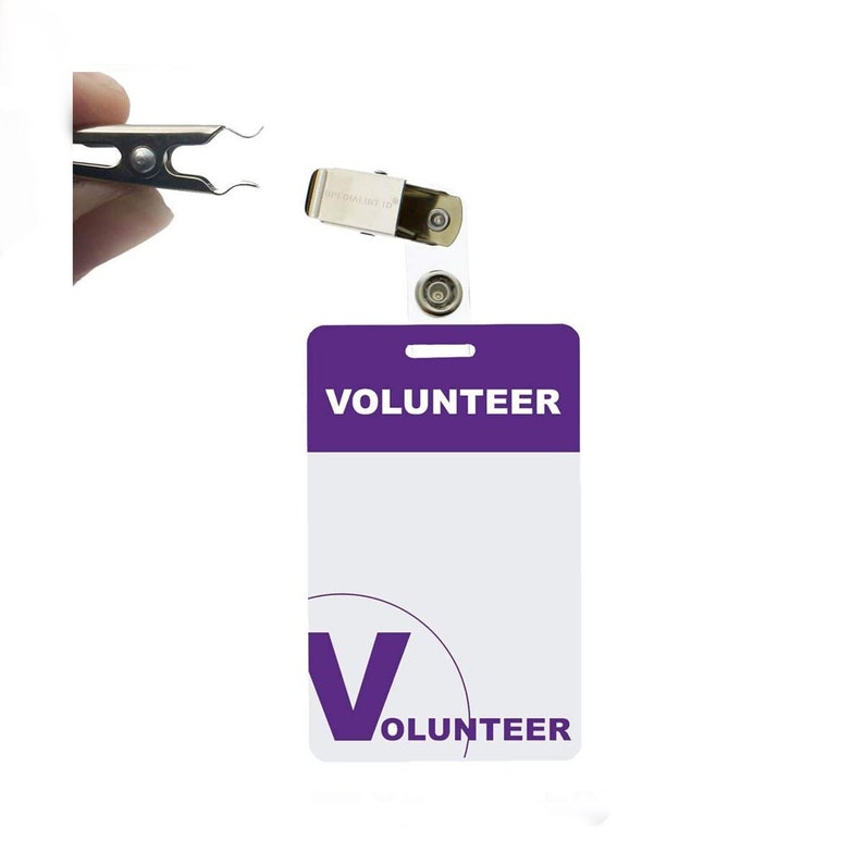 10 Volunteer Badges With Clips Plastic Reusable Custom - Etsy
