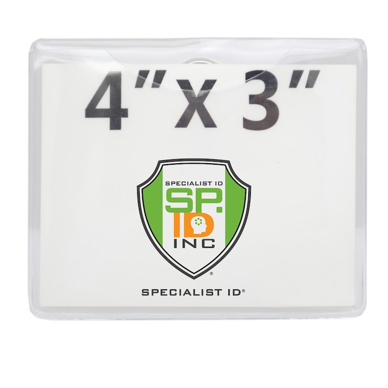 25 Clear 4x3 Horizontal Badge Protector Large ID Name Tag - Etsy