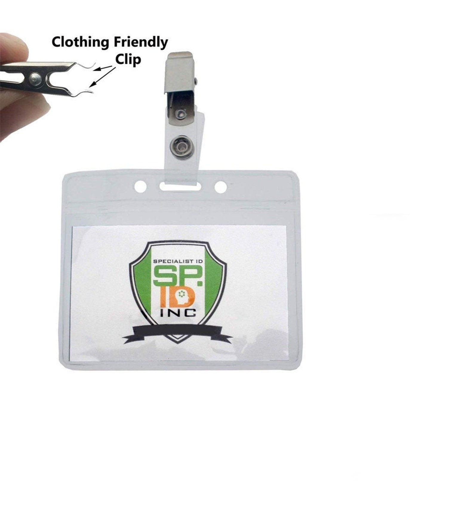 25 Clear Horizontal ID Badge/name Tag Holders With Metal | Etsy