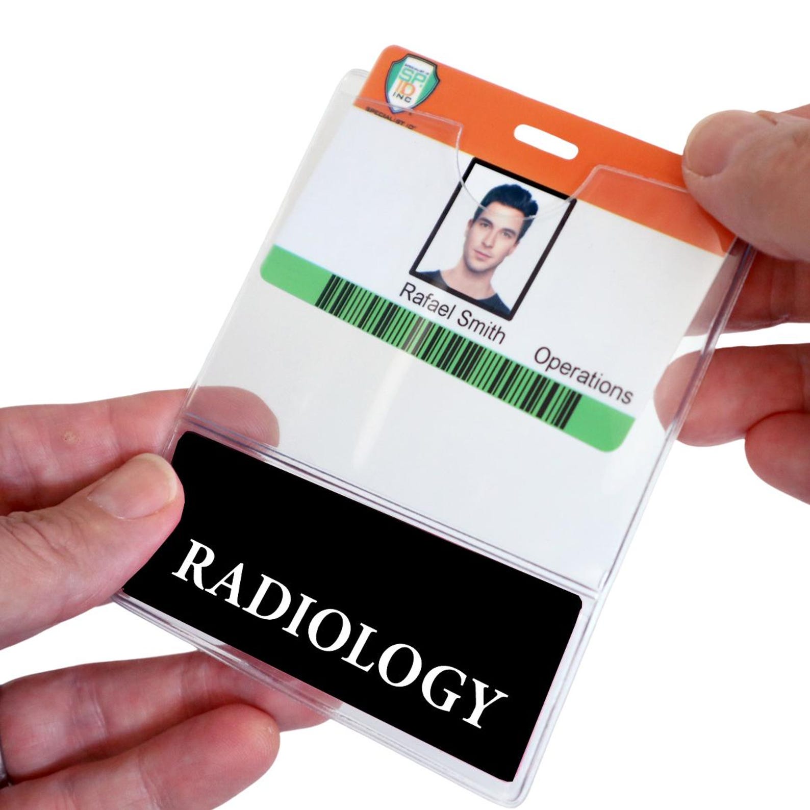 Horizontal Radiology Badgebottom - 2 in 1 Vinyl Badge Buddy Sleeve With ...