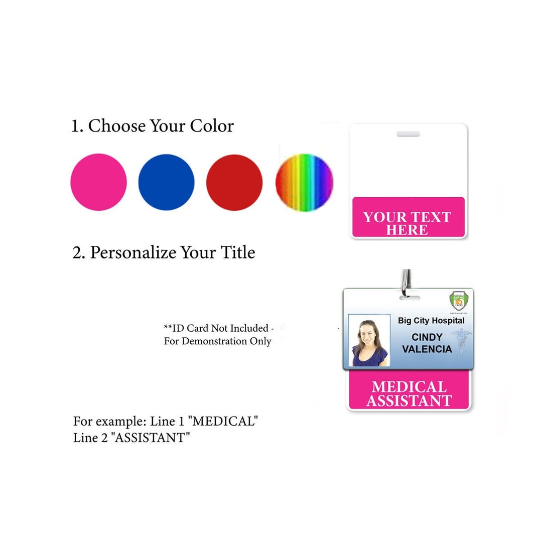 6 Pack - Custom Badge Buddy Horizontal - Customizable Color Badge ...