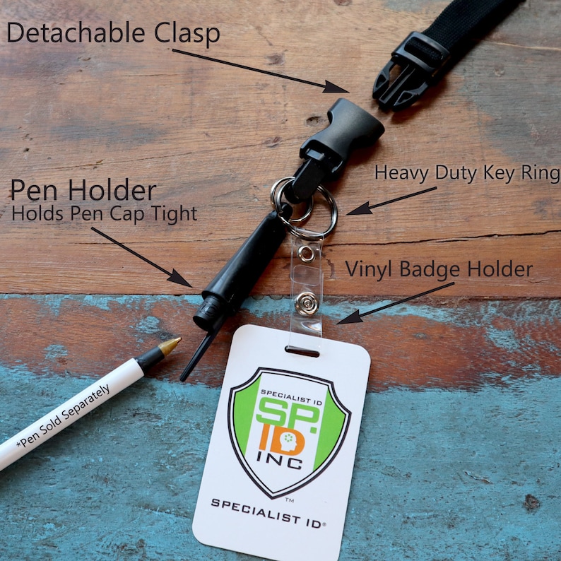 Lanyard With Pen and Badge Holder - Free Shipping! - Breakaway Lanyard ...