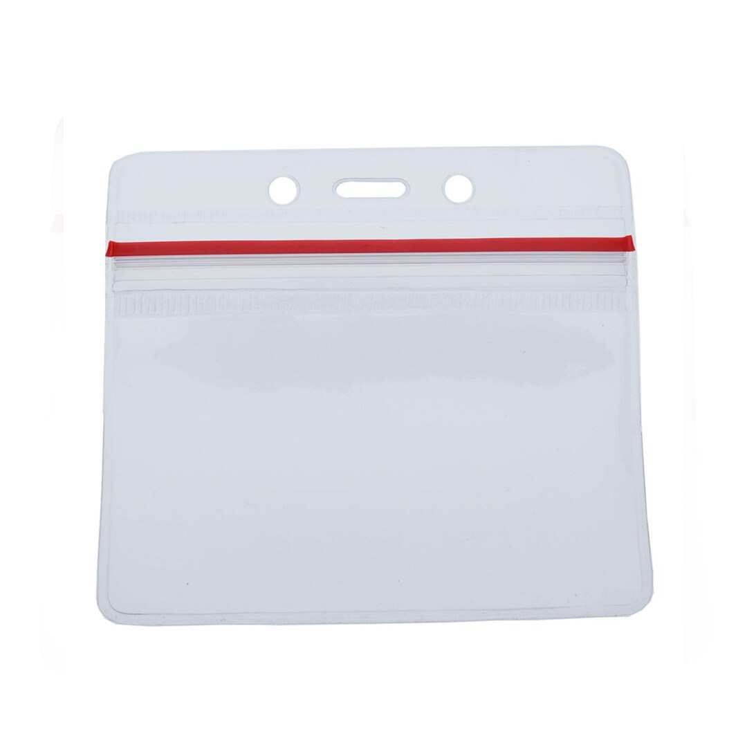10 Pack Lot - Zip Top Lock Badge Holders - Horizontal/ Landscape ...