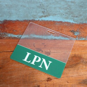 Clear LPN Badge Buddy Horizontal - Free Ship! Nurse ID Backer Card for ...