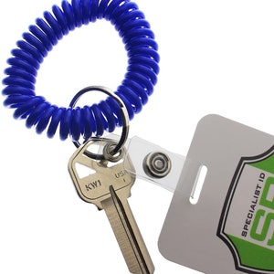 5 Pack - Wrist Coil Keychain With ID Badge Strap Clip - Stretchy ...