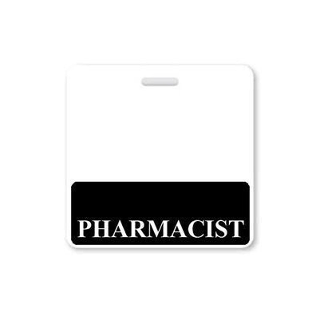 PHARMACIST Badge Buddy - Black Border Badge Buddies for Doctor of ...