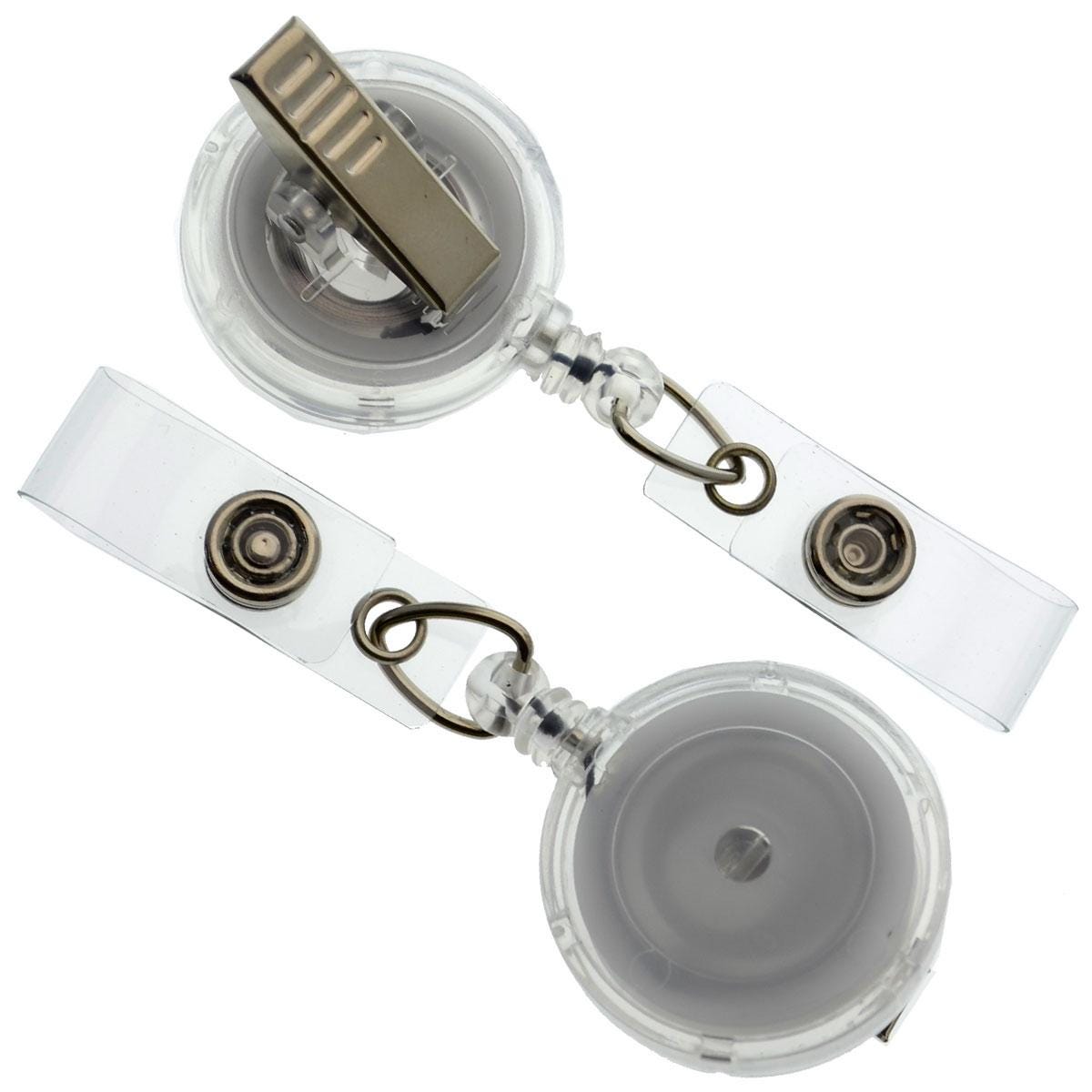 100 Clear Badge Reels - Free Shipping! - SWIVEL Pinch Clip ( 360 ...