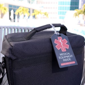 2 - Medical Luggage Bag Tags - CPAP Respiratory Equipment ID Alert Tag ...