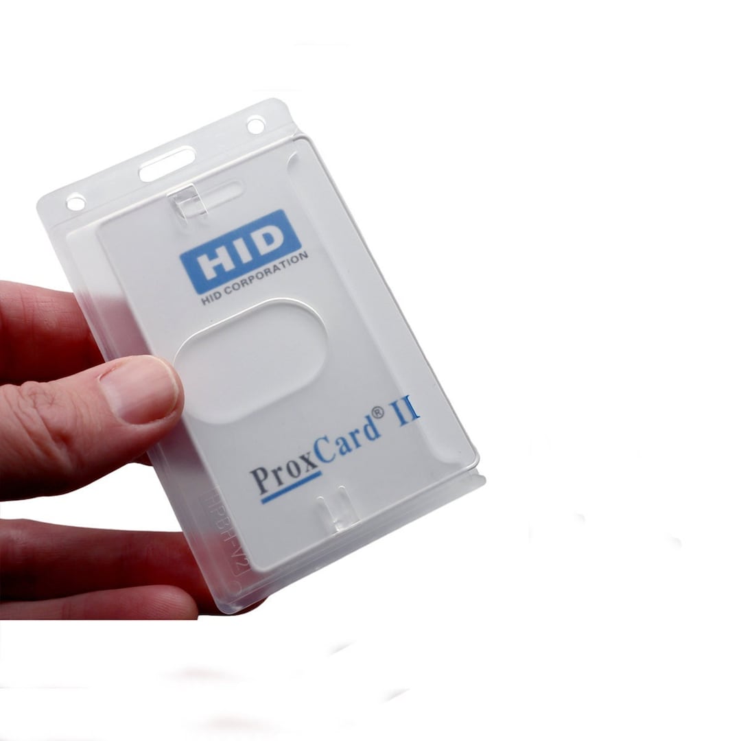 Clear Rigid Hard Plastic ID Badge Holder - Vertical ID Card Case for ...