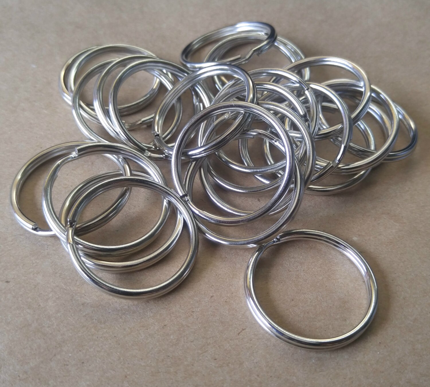 25 Large Key Rings 1 1/4 Heat Treated & Lead Free | Etsy