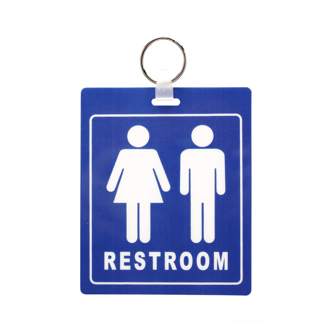 2 Pack - Unisex Bathroom Pass Keychain - Free Shipping! - Durable ...
