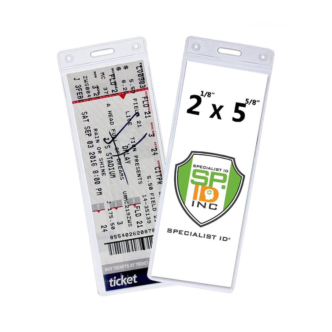 2 Pack - 2 1/8 X 5 5/8 Plastic Ticket Stub Holders - Free Ship ...