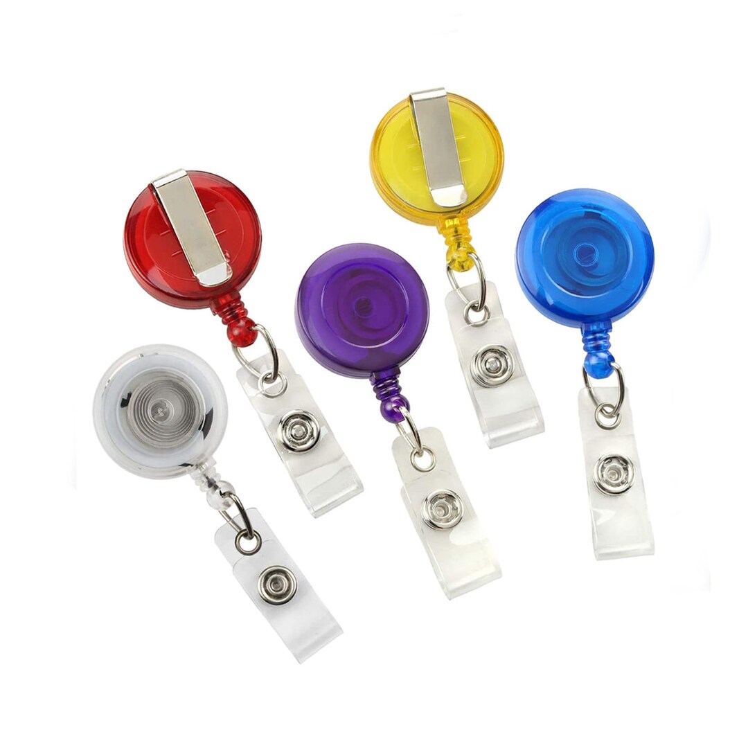 5 Color Badge Reels - Free Ship!! - Cute Retractable Translucent ID ...