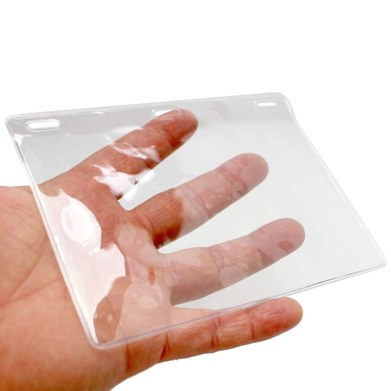 10 - 6x4 Horizontal Badge Holders - Free Ship !! - Large Clear Vinyl ...