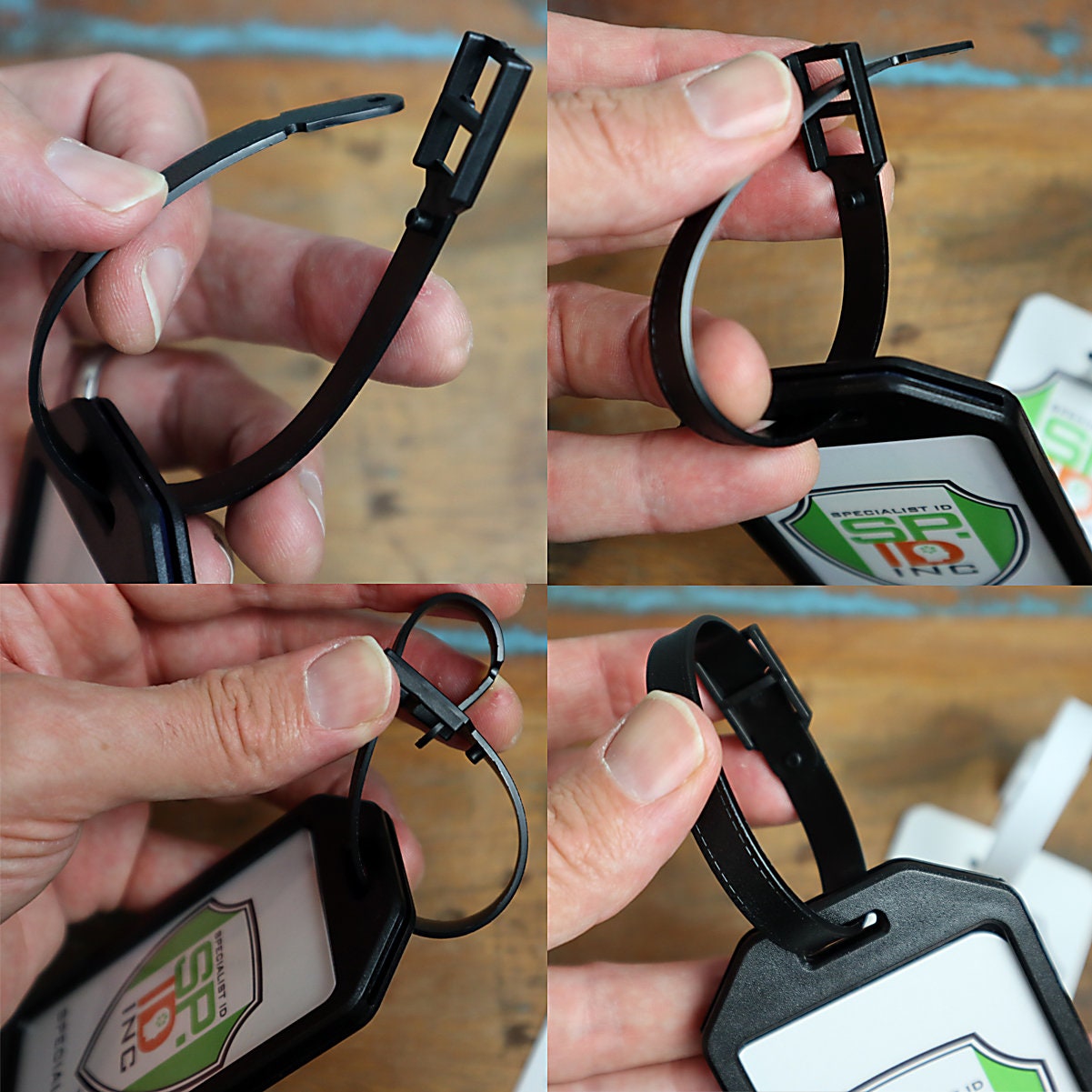 5 Black Plastic Luggage Tag Buckle Straps - Free Shipping - Attach ID ...